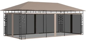Altán s moskytiérou 6 x 3 x 2,73 m taupe 180 g/m² 312253