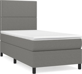 Box spring postel s matrací tmavě šedá 90x190 cm textil 3141658