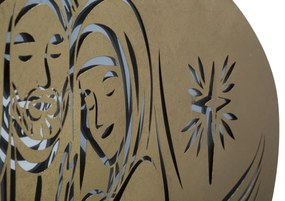 Mauro Ferretti Dekorativní panel se zrcadlem NATIVITY GOLD -B- 120X2X60 cm