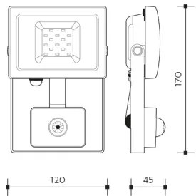 LED reflektor LEDMED VANA SMD S 10W IP44 4000K LM32300006 s pohybovým čidlem
