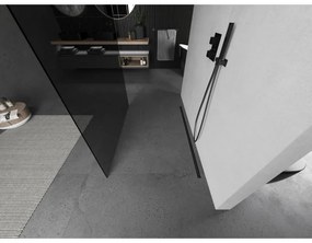 Mexen Kioto, sprchová zástěna Walk-In 100 x 200 cm, 8mm šedé sklo, grafitový profil, 800-100-002-95-40