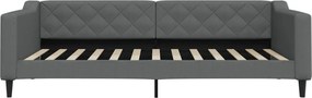 Válenda s přistýlkou a zásuvkami tmavě šedá 100 x 200 cm textil 3197468