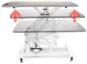 Wiltec Stříhací stůl pro psy a kočky, 108x60x55,5-92,5 cm, hydraulický stříhací stůl, skládací, stříhací stůl