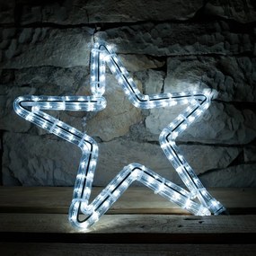 Easy Fix 2D LED světelná hvězda XI., Ø 46 cm, ledově bílá, závěsná, hliník