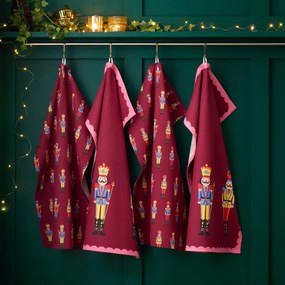 Bavlněné utěrky v sadě 4 ks s vánočním motivem 70x50 cm Christmas Nutcracker – Catherine Lansfield