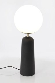 Černá kovová stolní lampa se skleněným stínidlem (výška 51 cm) Delphine – Bizzotto