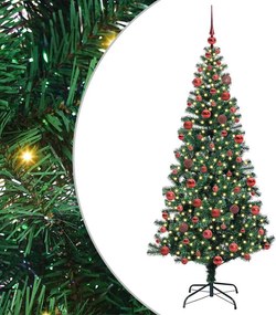 Umělý osvětlený vánoční stromeček Zelená 180 cm PVC a kov 3396762