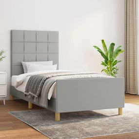 Rám postele bez matrace světle šedá 80 x 200 cm textil 3125009