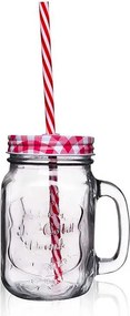 Orion Straw sklenice s brčkem a uchem 450 ml