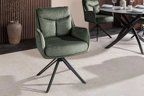 Designová otočná židle Brock zelený samet