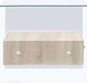 Konferenční stolek se zásuvkou 50 x 50 x 45 cm tvrzené sklo 284724