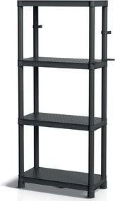 Prosperplast Regál do dílny STACKARO SOLID SMALL, 58x28x131,5cm, černá