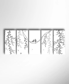 Malvis ® Minimalistický obraz ptáčci ROZMĚR (šířka x výška): pětidílný obdélník 150x60 cm