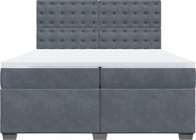 Box spring postel s matrací tmavě šedá 200x200 cm samet 3291015