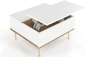 Expedo Konferenční stolek HARMONIE, 75x43x69, bílá/dub lancelot/zlatá