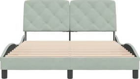Rám postele bez matrace světle šedá 120 x 200 cm samet 3207911