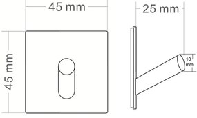 Sapho, Věšáček samolepící, černý matný, 31203