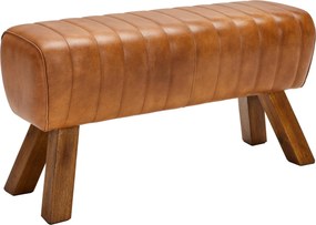 XXXLutz TABURETOVÁ LAVICE, dřevo, kůže, 90/46/30 cm Livetastic - Online Only lavice - 002302001701