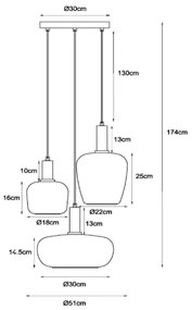 Lucide 45408/13/99 - Lustr na lanku ILONA 3xE27/40W/230V černá/béžová