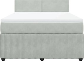 Box spring postel s matrací světle šedá 140x190 cm samet 3290028