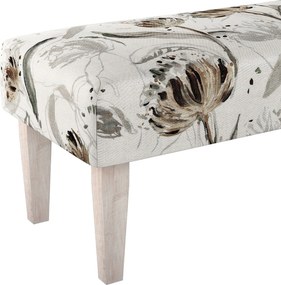 Dlouhá lavička 100x40cm barva šedá látka pletený vzor, vzorované