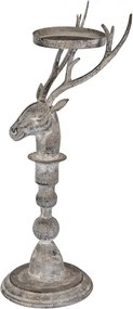 Zinkový antik kovový svícen jelen Deer - 17*14*42 cm