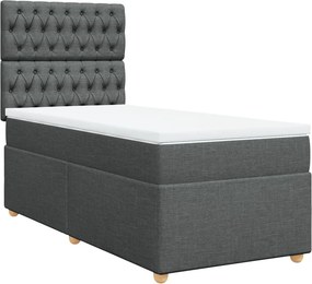 Box spring postel s matrací tmavě šedá 80 x 200 cm textil 3293415