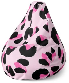Sablio Sedací vak Pear Růžový gepard - 70 x 95 x 15 cm