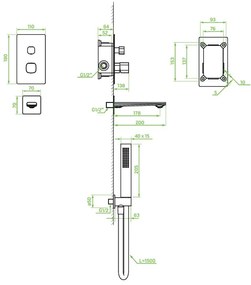 Laveo Tores, vanová souprava pod omítku, chromová, LAV-BVT_011P