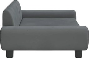 Pelíšek pro psy tmavě šedý 100 x 54 x 33 cm samet 171983