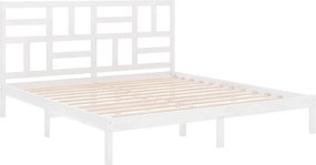 Rám postele bílý masivní dřevo 200 x 200 cm 3105971