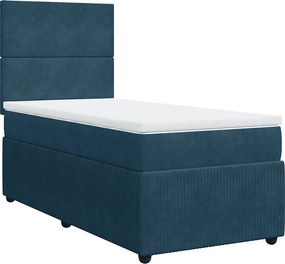 Box spring postel s matrací modrá 80 x 200 cm samet 3294488