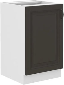 Kuchyňská skříňka Stilo 50 ZL 1F BB korpus bílá, dvířka šedá