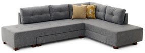 Atelier del sofa Rozkládací rohová pohovka MANAMA šedá pravý roh 825BLC1181