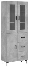 Skříň highboard betonově šedá 69,5x34x180 cm kompozitní dřevo - Default Title