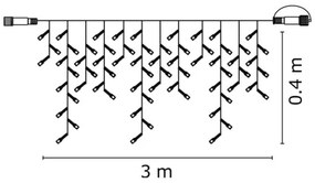 Propojovací vánoční řetěz bez zdroje EMOS Connecting D2CC03 ZY2287 50LED krápníky 3m studená bílá částečně blikající