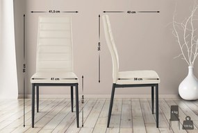 Jídelní židle Mayfair umělá kůže – krémová
