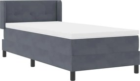 Postel s boxspringem s čelo Tmavě šedá 200 x 90 cm samet 3341451