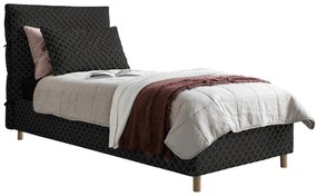 OnaDnes -20% Černá čalouněná jednolůžková postel Miuform Sleepy Luna 90 x 200 cm