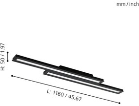 Eglo 31715 - LED RGBW Stmívatelné stropní svítidlo SALITERAS-Z 20,4W/230V černá