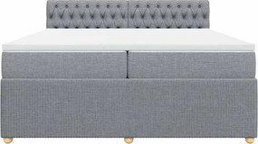 Box spring postel s matrací světle šedá 200 x 200 cm textil 3287570
