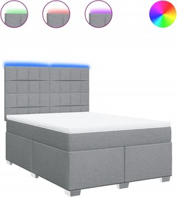 Box spring postel s matrací světle šedá 140 x 200 cm textil 3292811