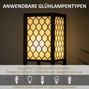 HOMCOM Stojací lampa Stojací lampa s policí a dvojitým světlem, 40W, E27, řetízkový vypínač, do obývacího pokoje, ložnice| Aosom