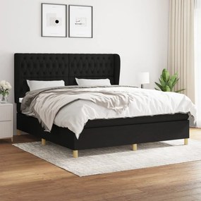 Box spring postel s matrací černá 180x200 cm textil 3128783