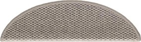Samolepicí nášlapy na schody sisal 15 ks 56x17x3 cm stříbrné 326859