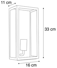 Průmyslová venkovní nástěnná lampa tmavě zelená se sklem IP44 - Rotterdam