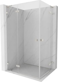 Mexen Lunar, L Duo výklopný sprchový kout 105 x 80 cm, 8mm čiré sklo, ocelový profil, 834L-105L-080P-97-00