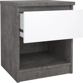 FALCO Noční stolek Simplicity 238 beton/bílý lesk