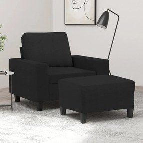 Křeslo s podnožkou černé 60 cm textil 3201147