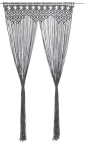 Macramé závěs antracitový 140 x 240 cm bavlna 323995